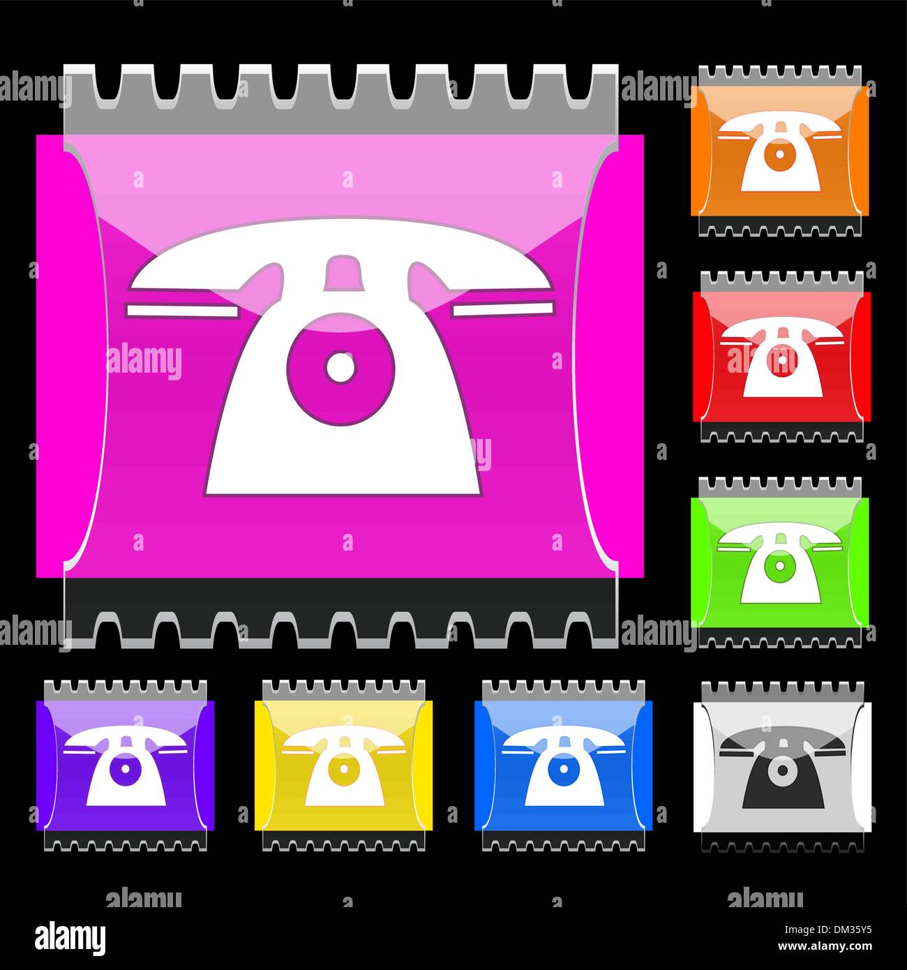 Phone rectangular vector buttons Stock Vector Image & Art - Alamy