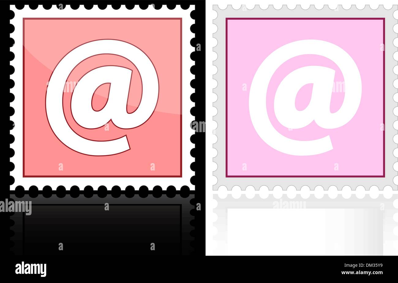 Icon e-mail pink on a white background, vector illustration Stock ...