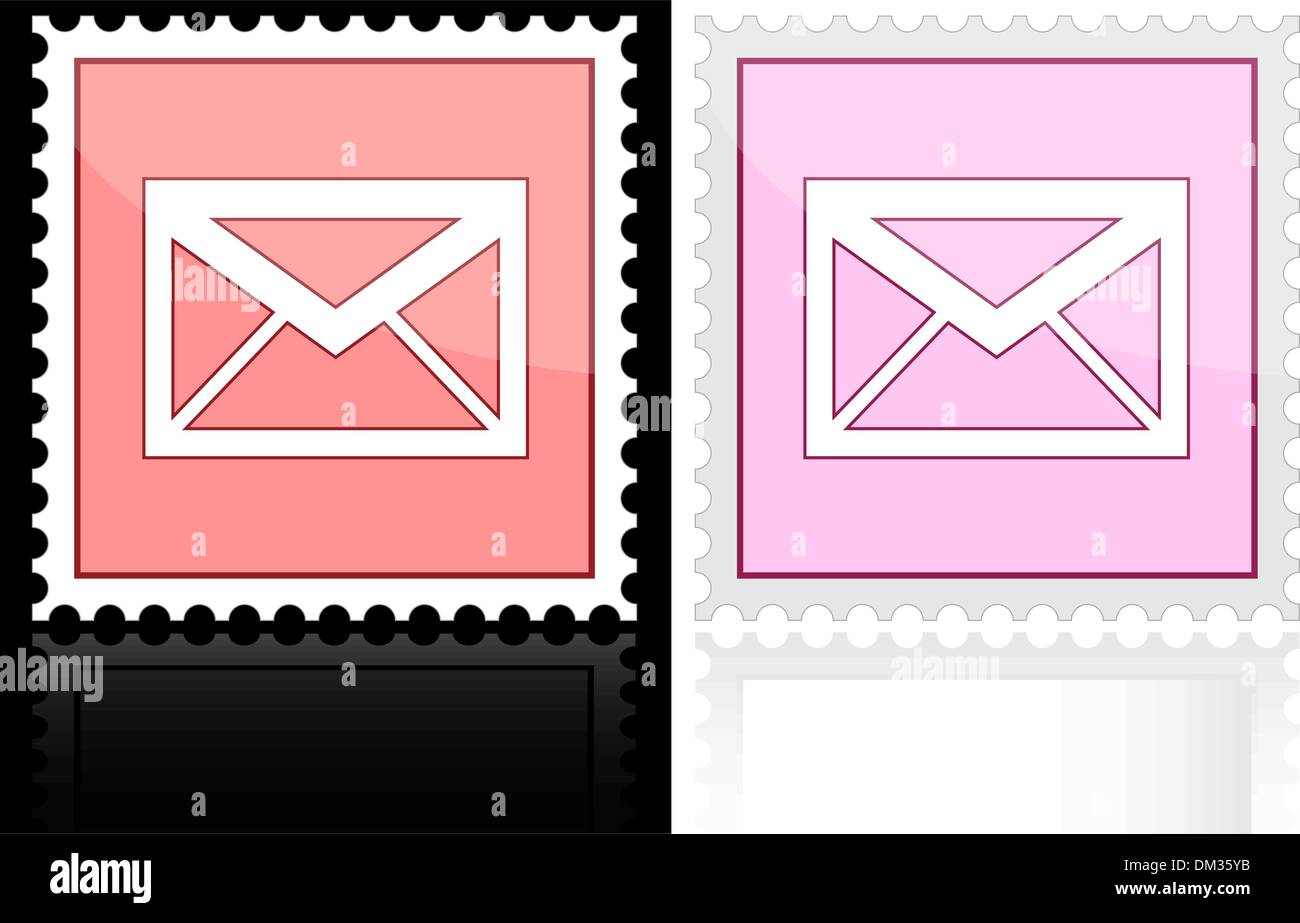 Icon e-mail pink on a white background, vector illustration Stock ...