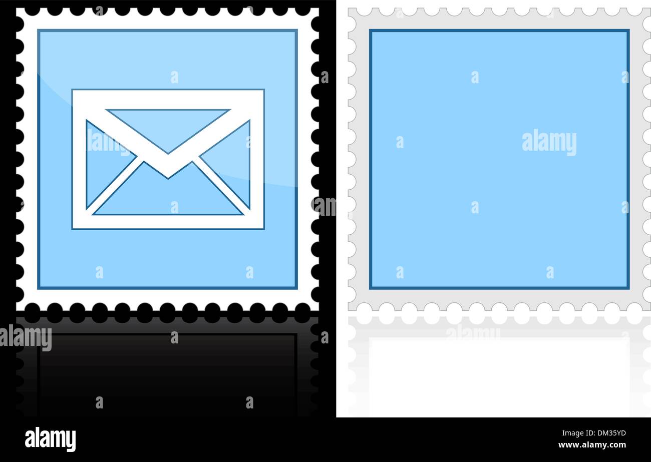 Icon e-mail blue on a white background, vector illustration Stock ...