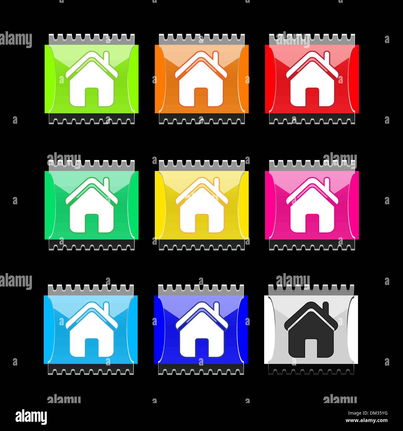 Home rectangular vector buttons Stock Vector Image & Art - Alamy