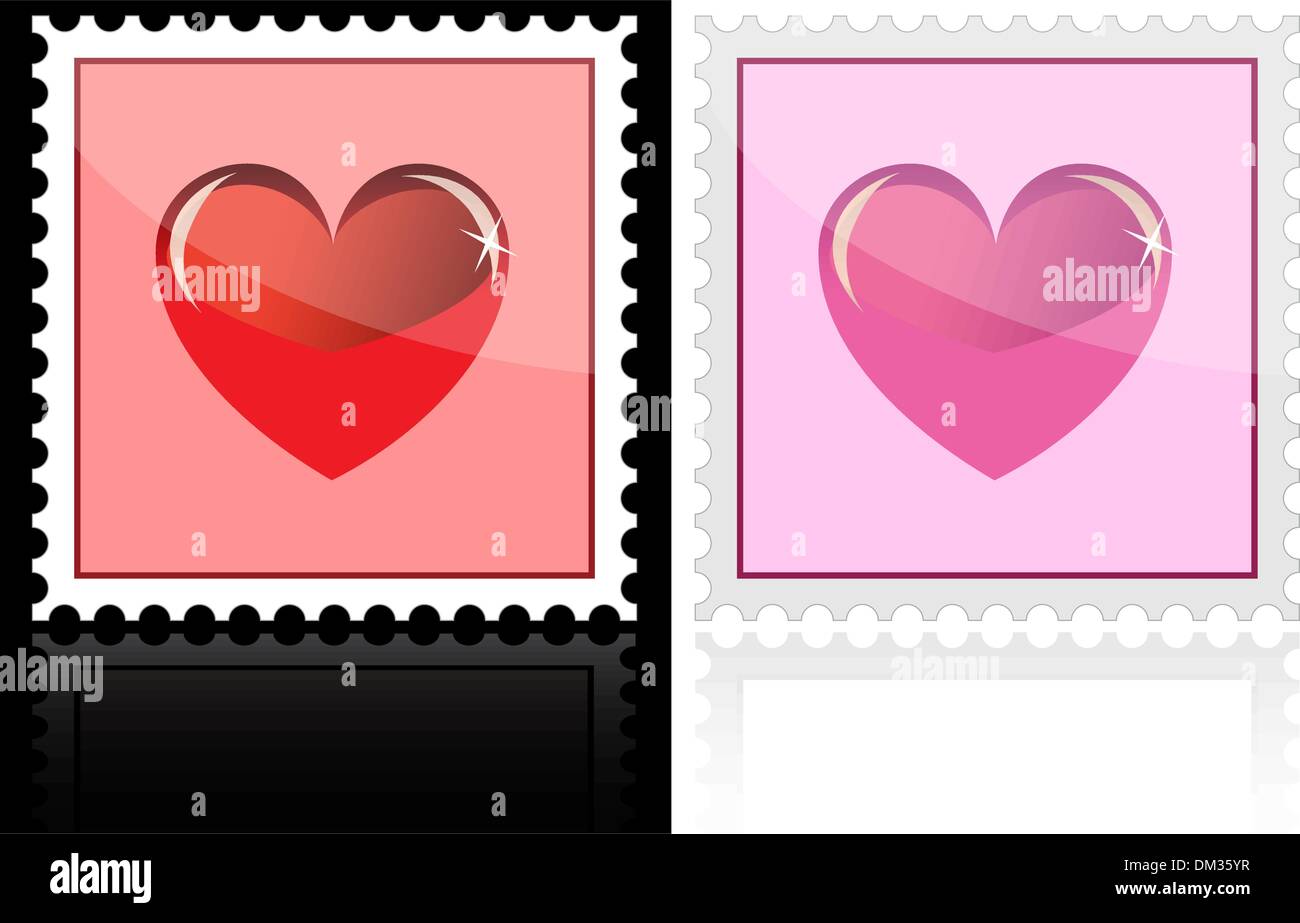 Postage stamp heart hi-res stock photography and images - Alamy
