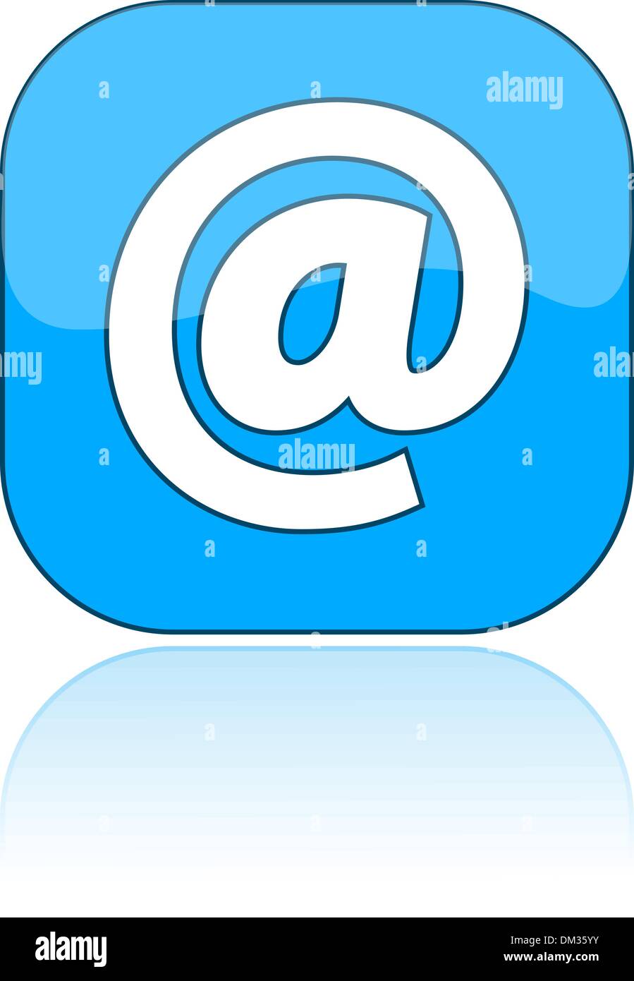 Icon e-mail blue on a white background, vector illustration Stock ...