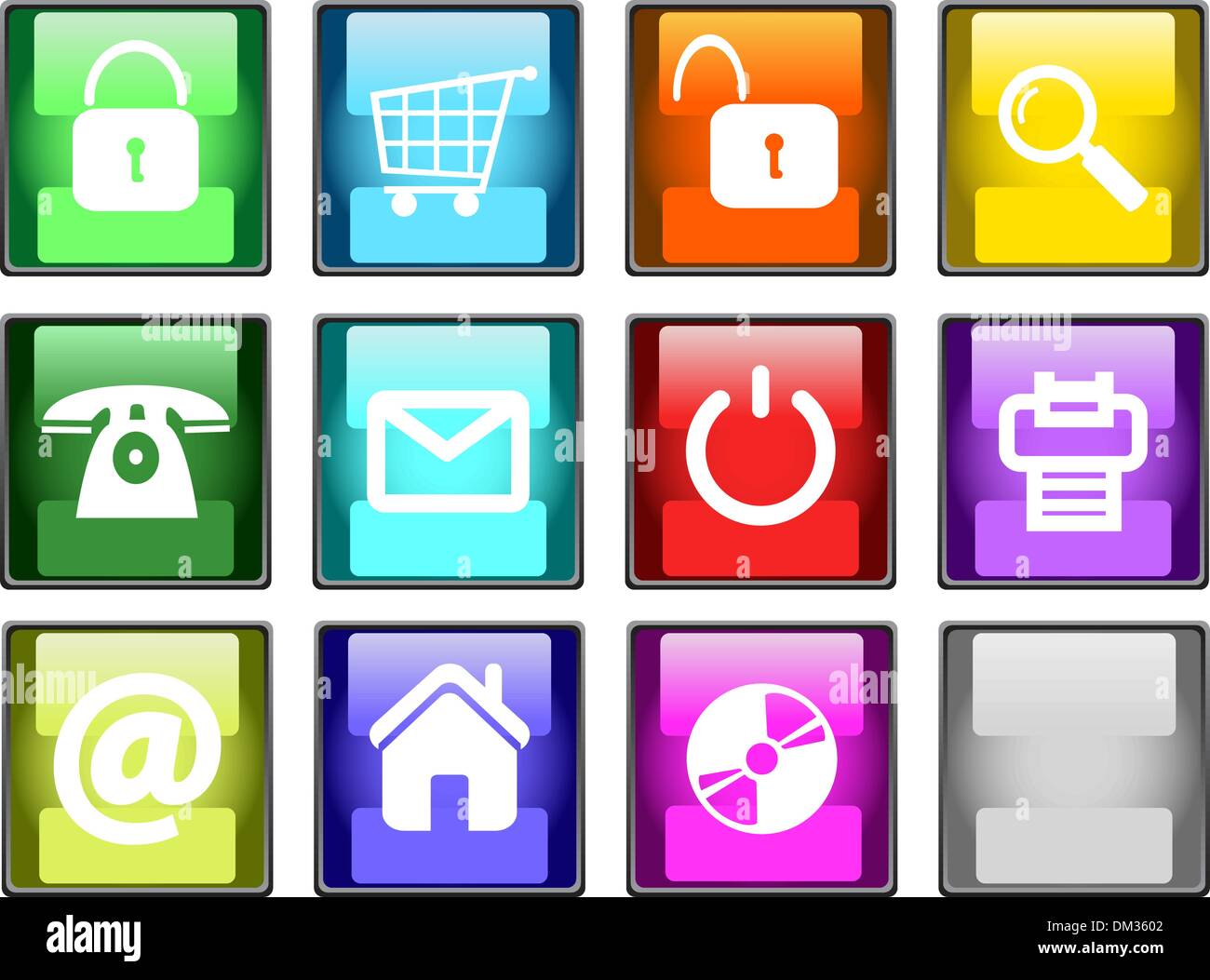 Glossy square buttons set Stock Vector Image & Art - Alamy