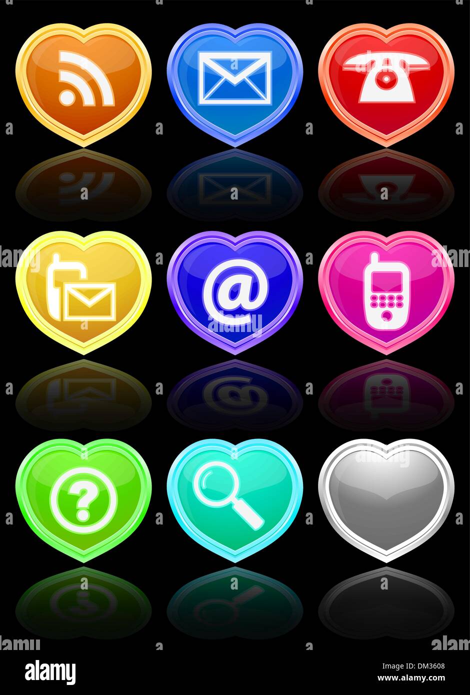 Glossy communication buttons set Stock Vector Image & Art - Alamy
