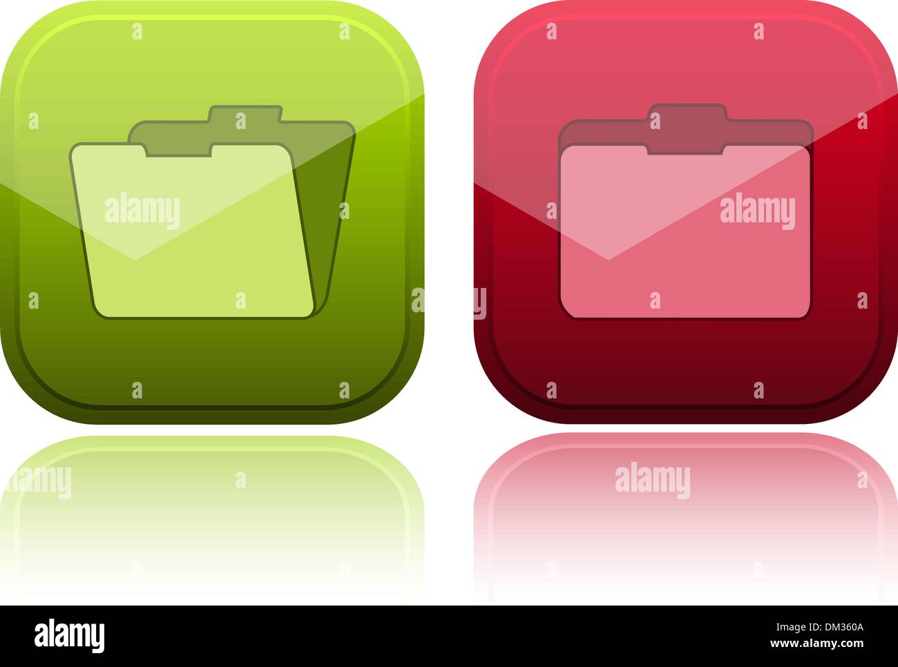 Glossy buttons with folder icon Stock Vector Image & Art - Alamy