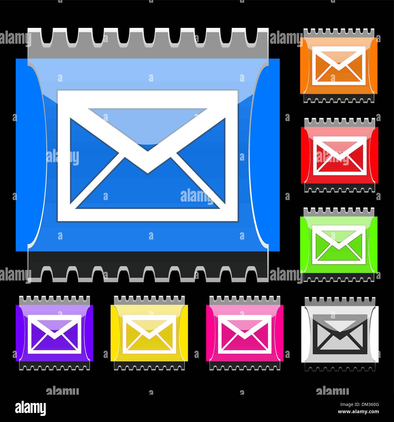 E-mail rectangular vector buttons Stock Vector Image & Art - Alamy