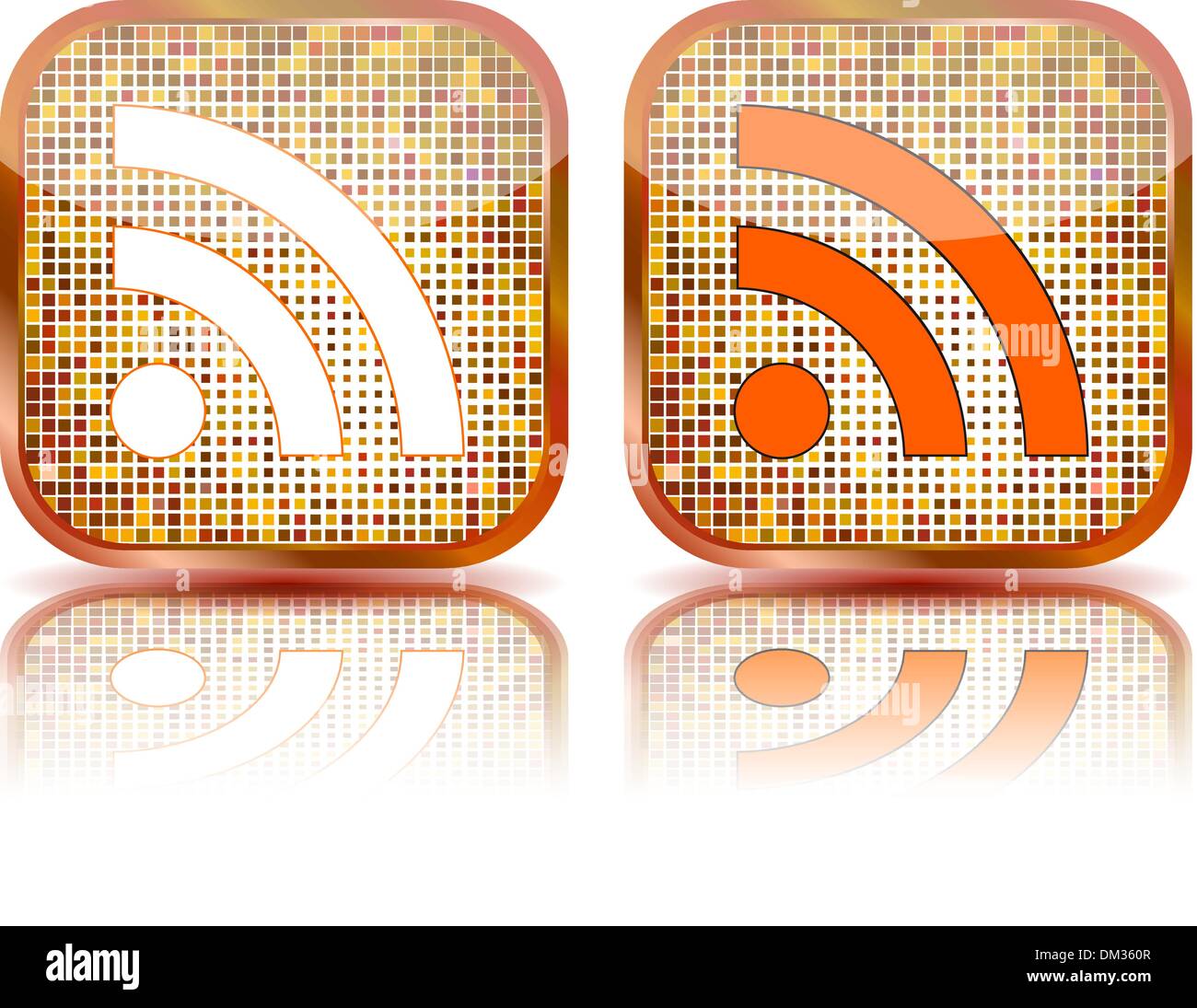 Icon RSS glossy button, vector illustration Stock Vector Image & Art ...