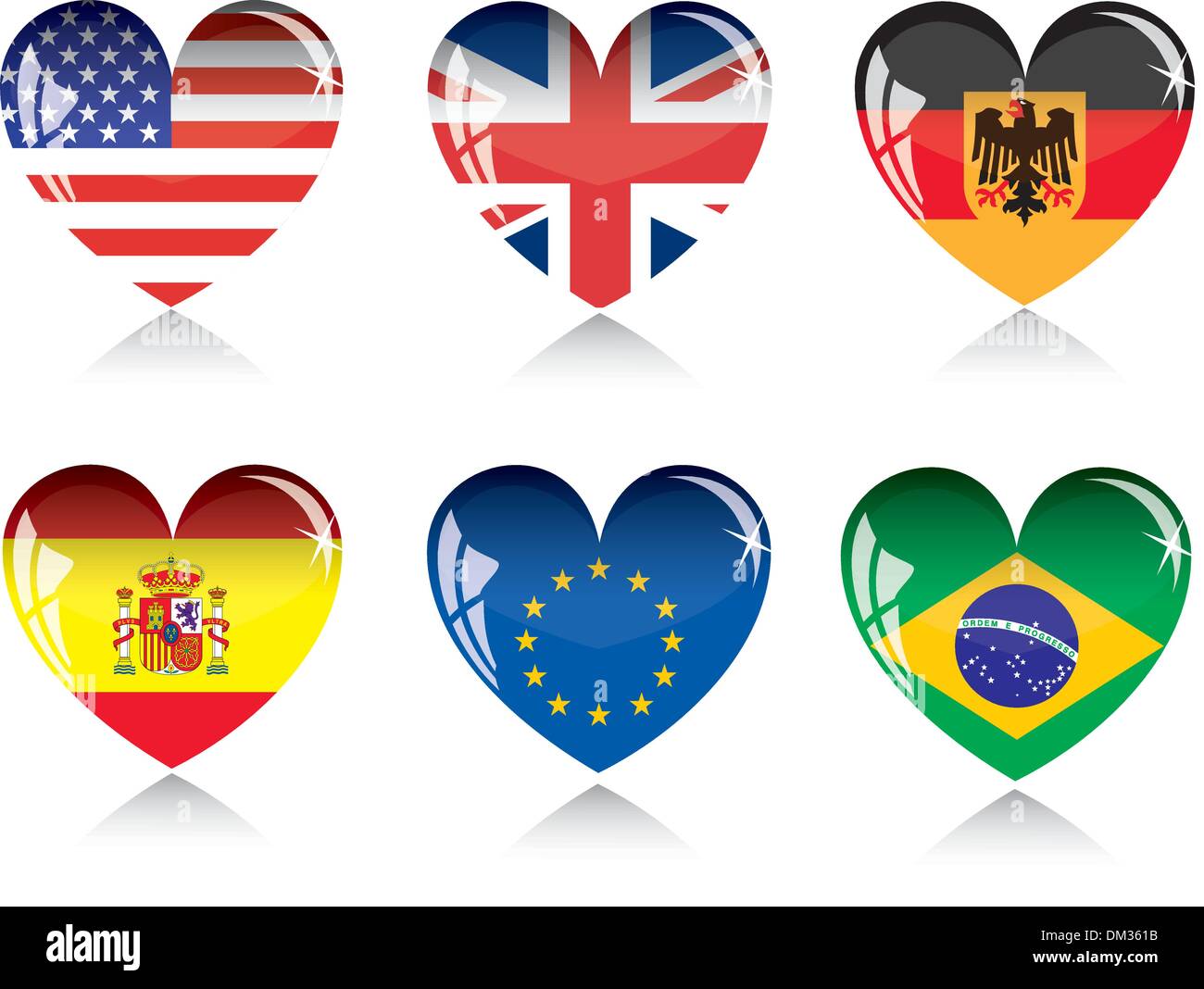 Heart with flags texture isolated on a white background Stock Vector ...