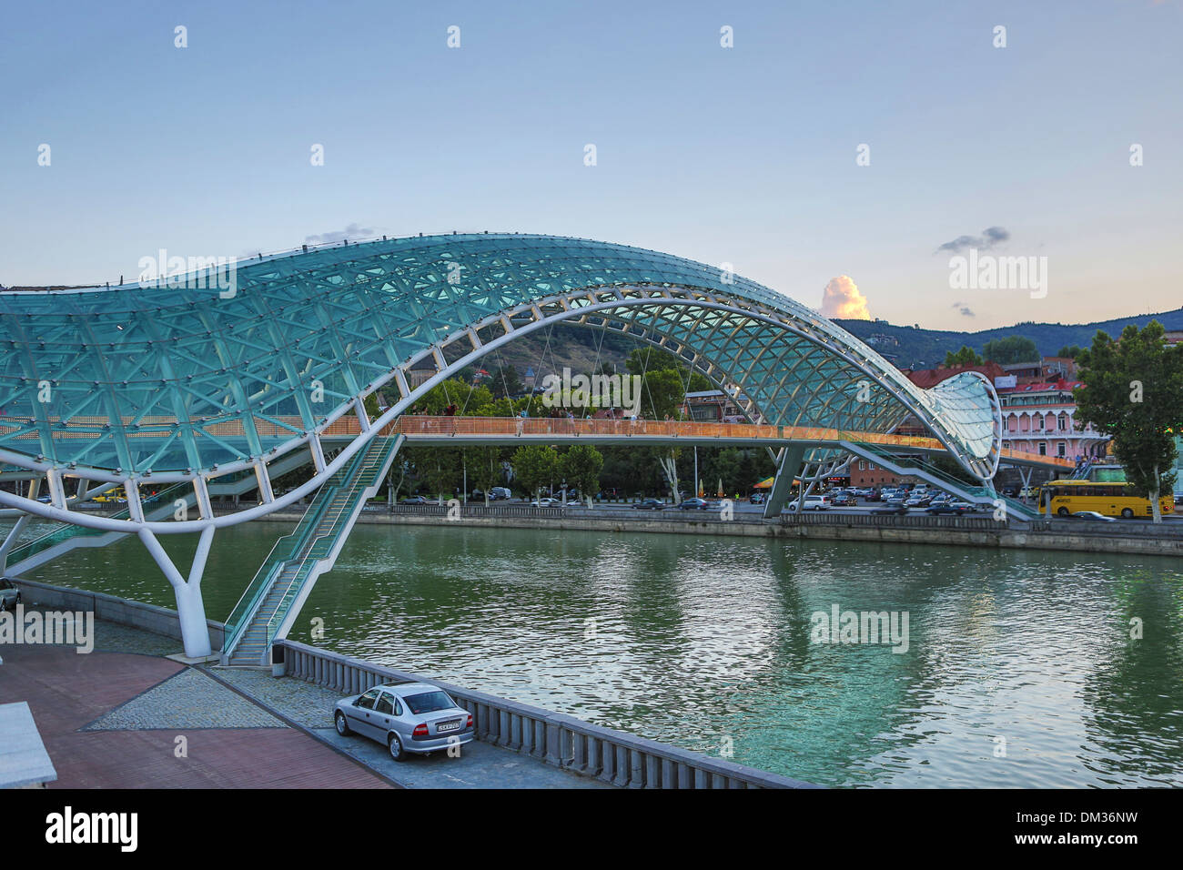 Tbilisi architecture bridge city downtown Georgia Caucasus Eurasia new ...