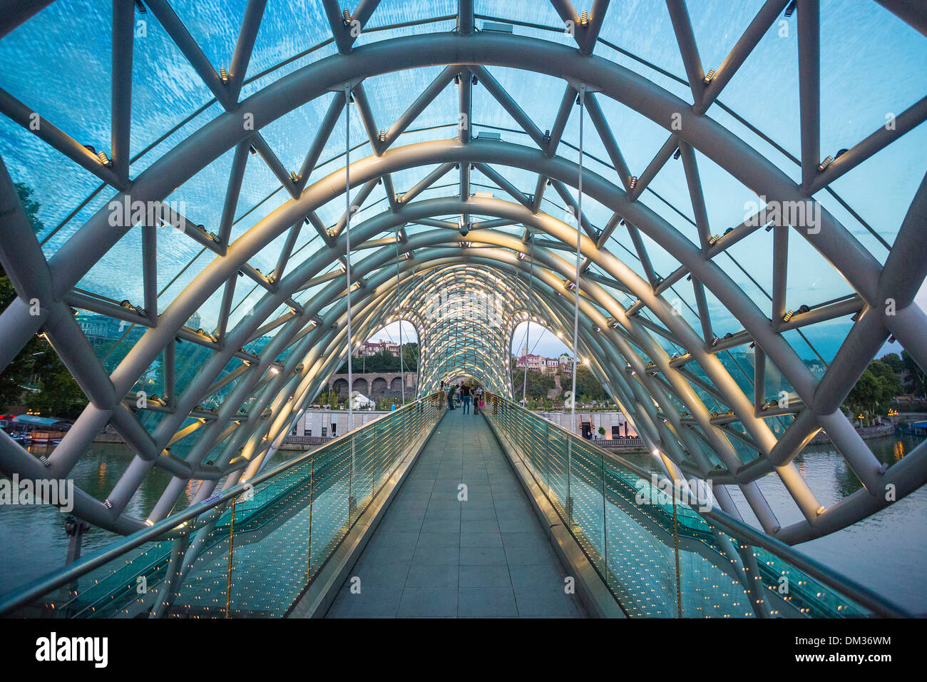 Tbilisi architecture bridge city downtown Georgia Caucasus Eurasia new ...