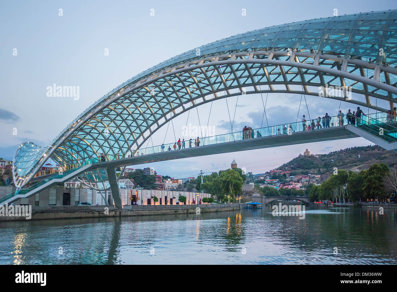 Tbilisi architecture bridge city downtown Georgia Caucasus Eurasia new ...