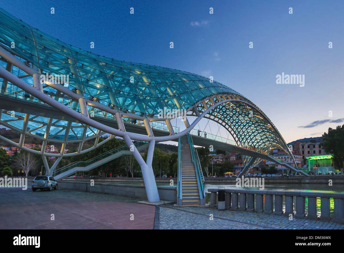 Tbilisi architecture bridge city downtown Georgia Caucasus Eurasia new ...