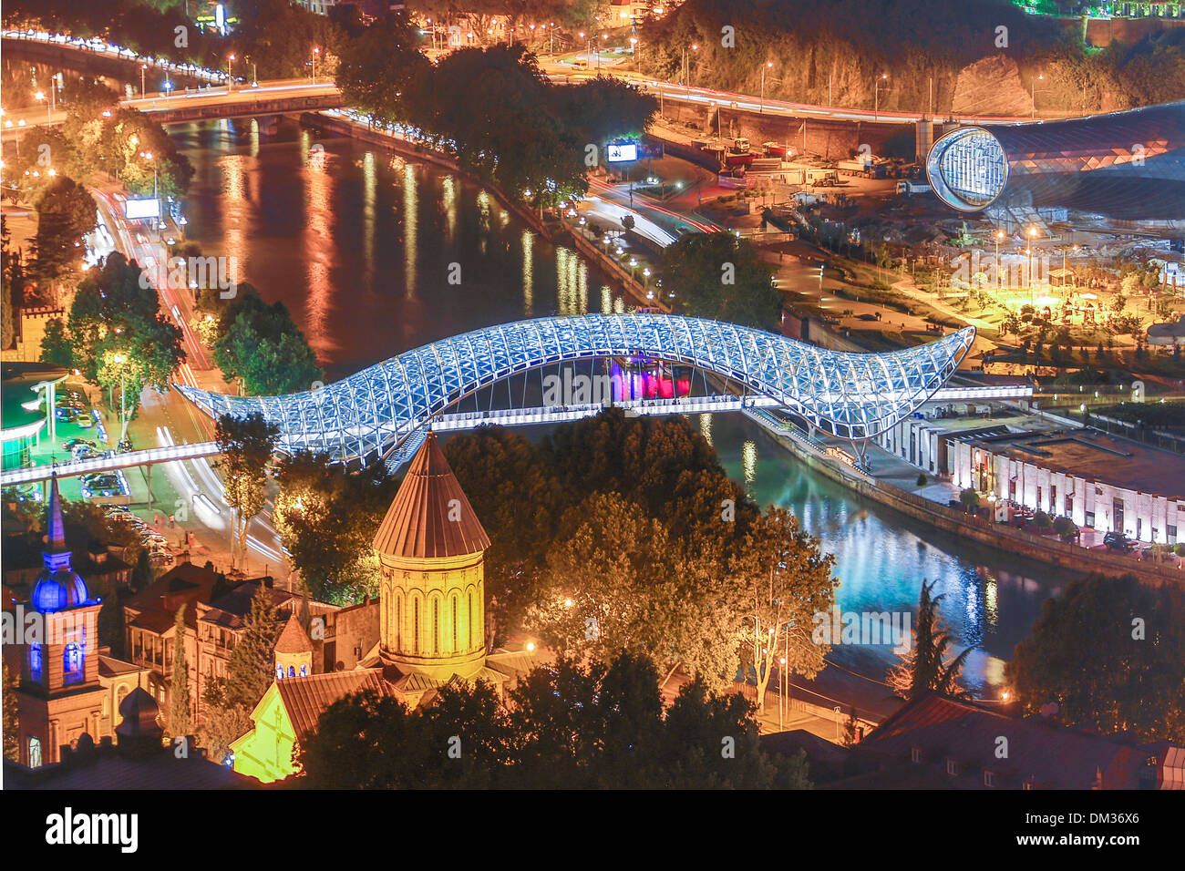 Tbilisi architecture bridge city downtown Georgia Caucasus Eurasia new ...