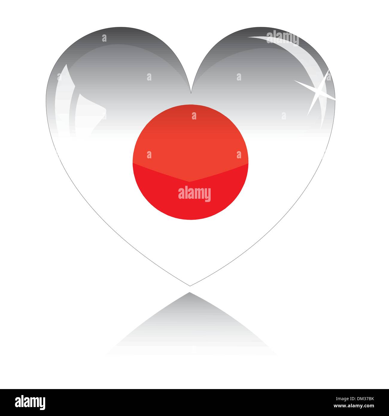 Vector heart with Japan flag texture isolated on a white Stock Vector ...