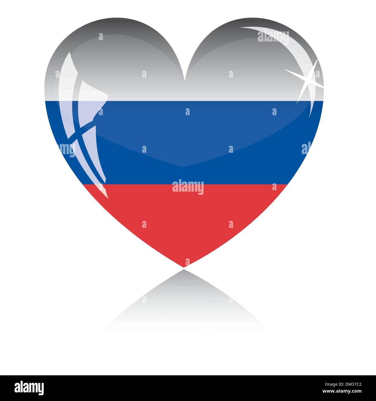 Vector heart with Russia flag texture isolated on a white Stock Vector ...