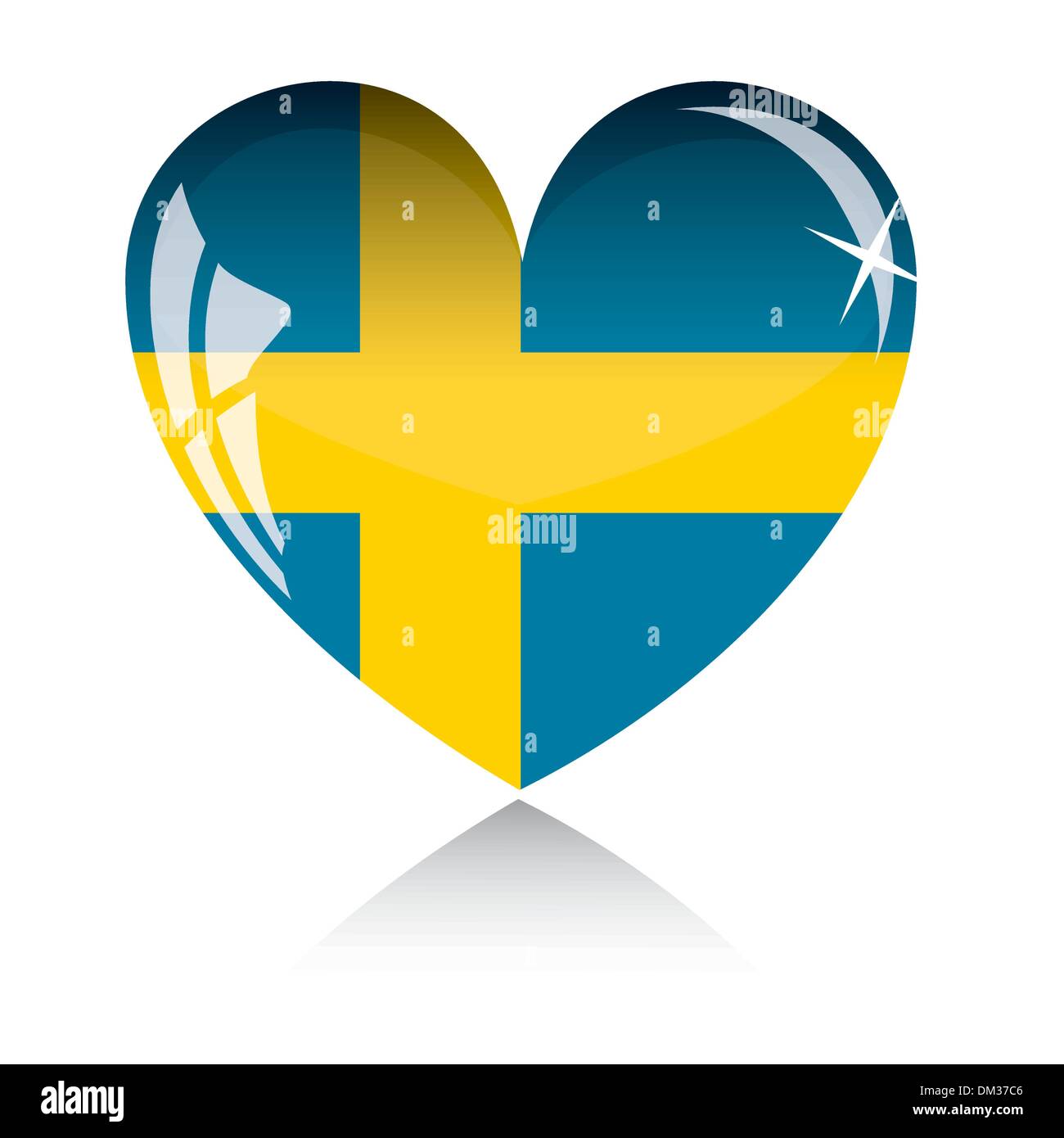 Vector heart with Sweden flag texture isolated on a white Stock Vector ...