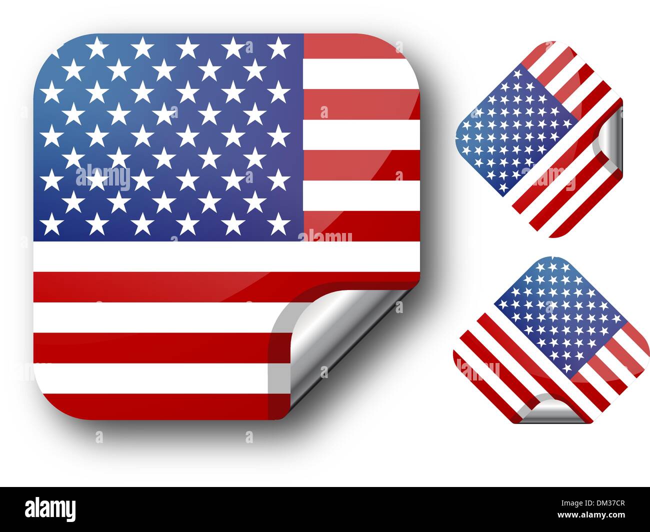 Sticker with Usa flag Stock Vector Image & Art - Alamy