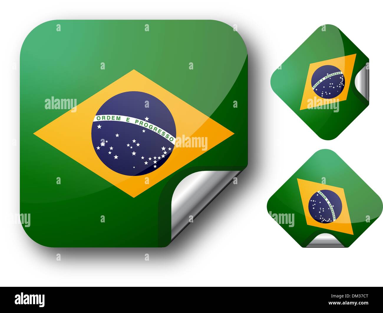 Sticker with Brazil flag Stock Vector Image & Art - Alamy