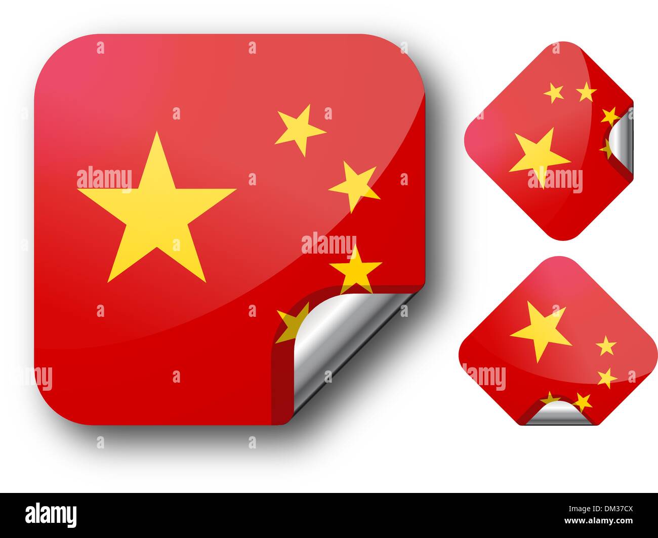 Sticker with China flag Stock Vector Image & Art - Alamy