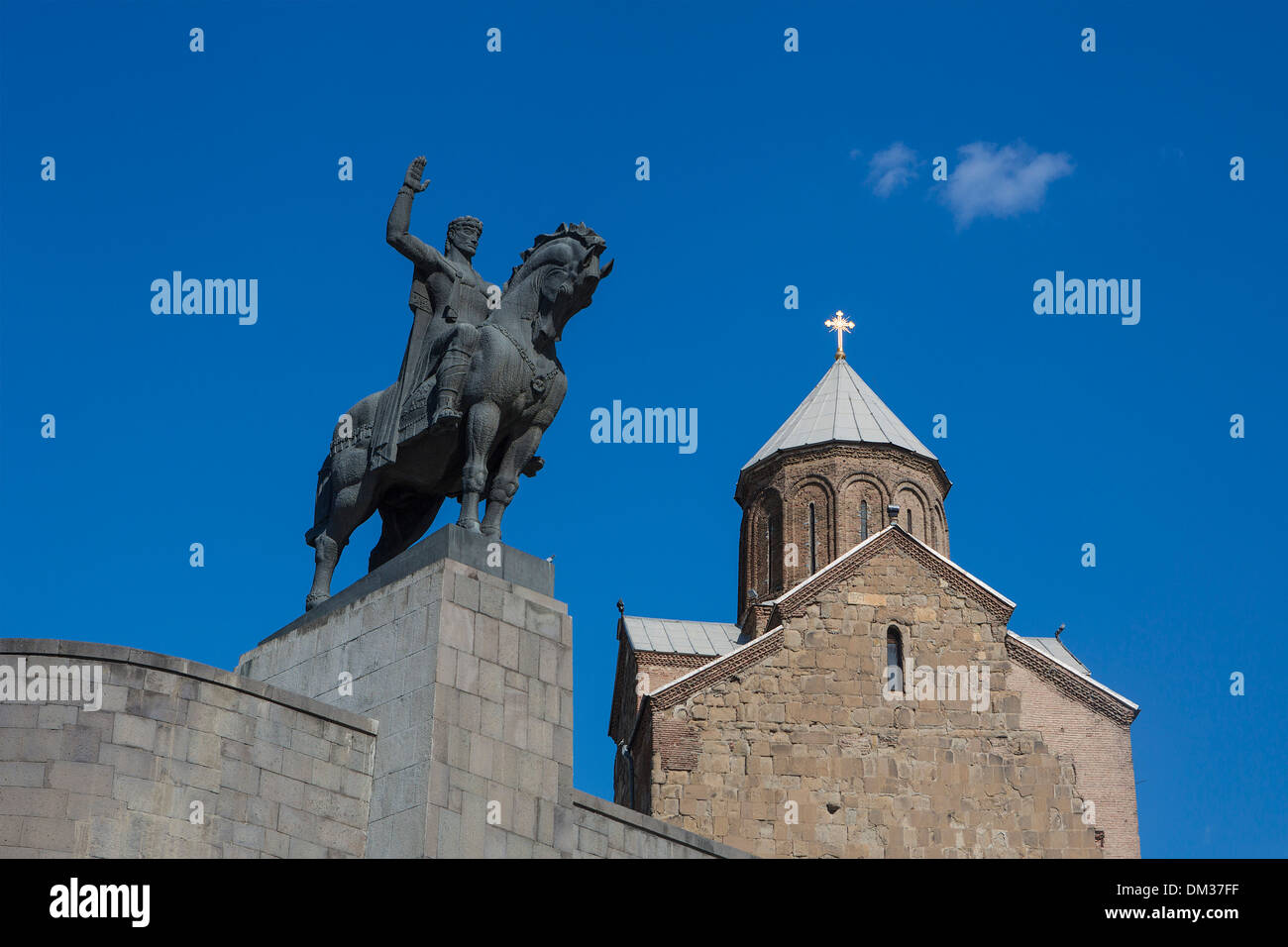 Metekhi Mtkvari Tbilisi architecture church downtown Georgia Caucasus ...