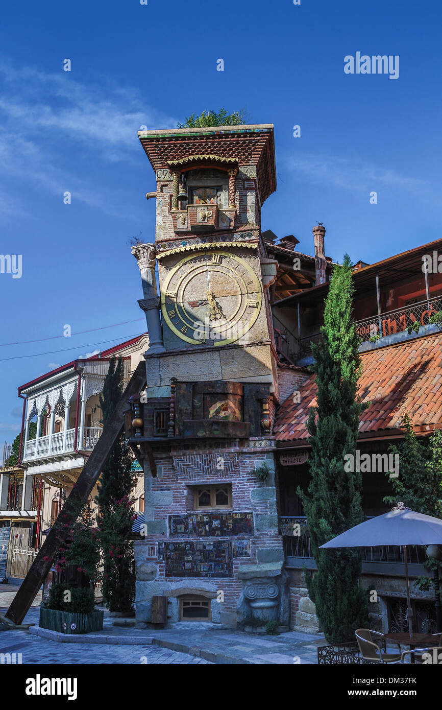 City .Shavteli Clock Old Center Tbilisi architecture downtown Georgia ...