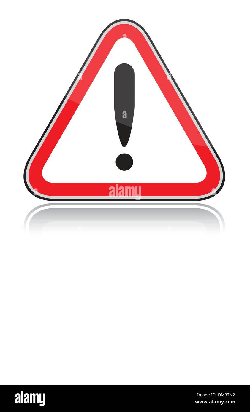 Red and white triangular sign Cut Out Stock Images & Pictures - Alamy