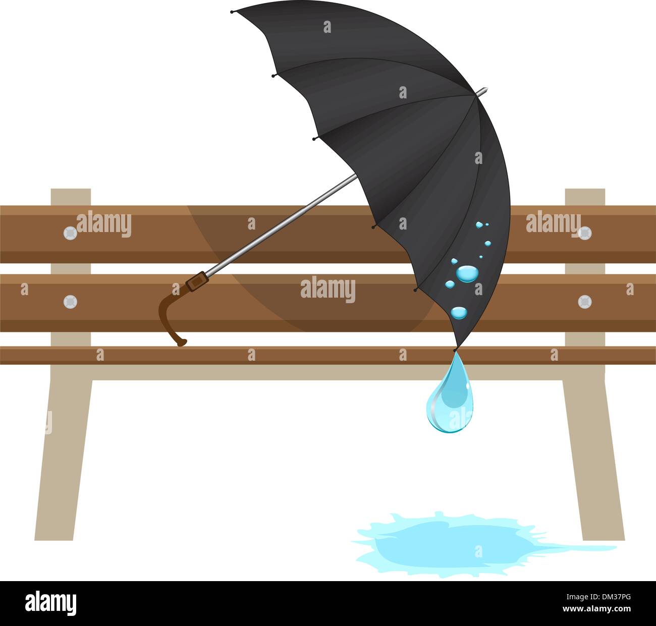 Black umbrella and a bench Stock Vector Image & Art - Alamy
