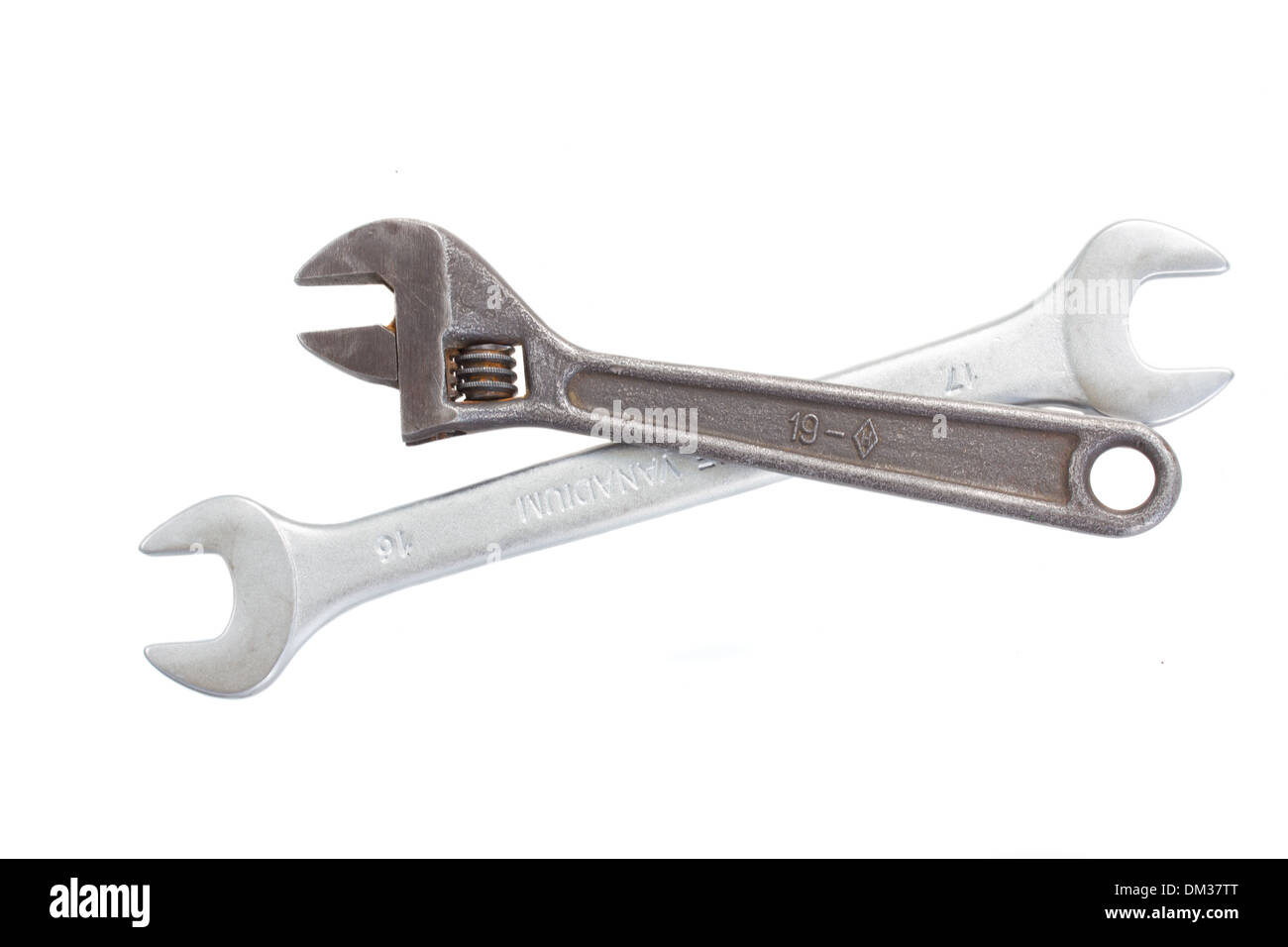 Adjustable and common wrench Stock Photo - Alamy