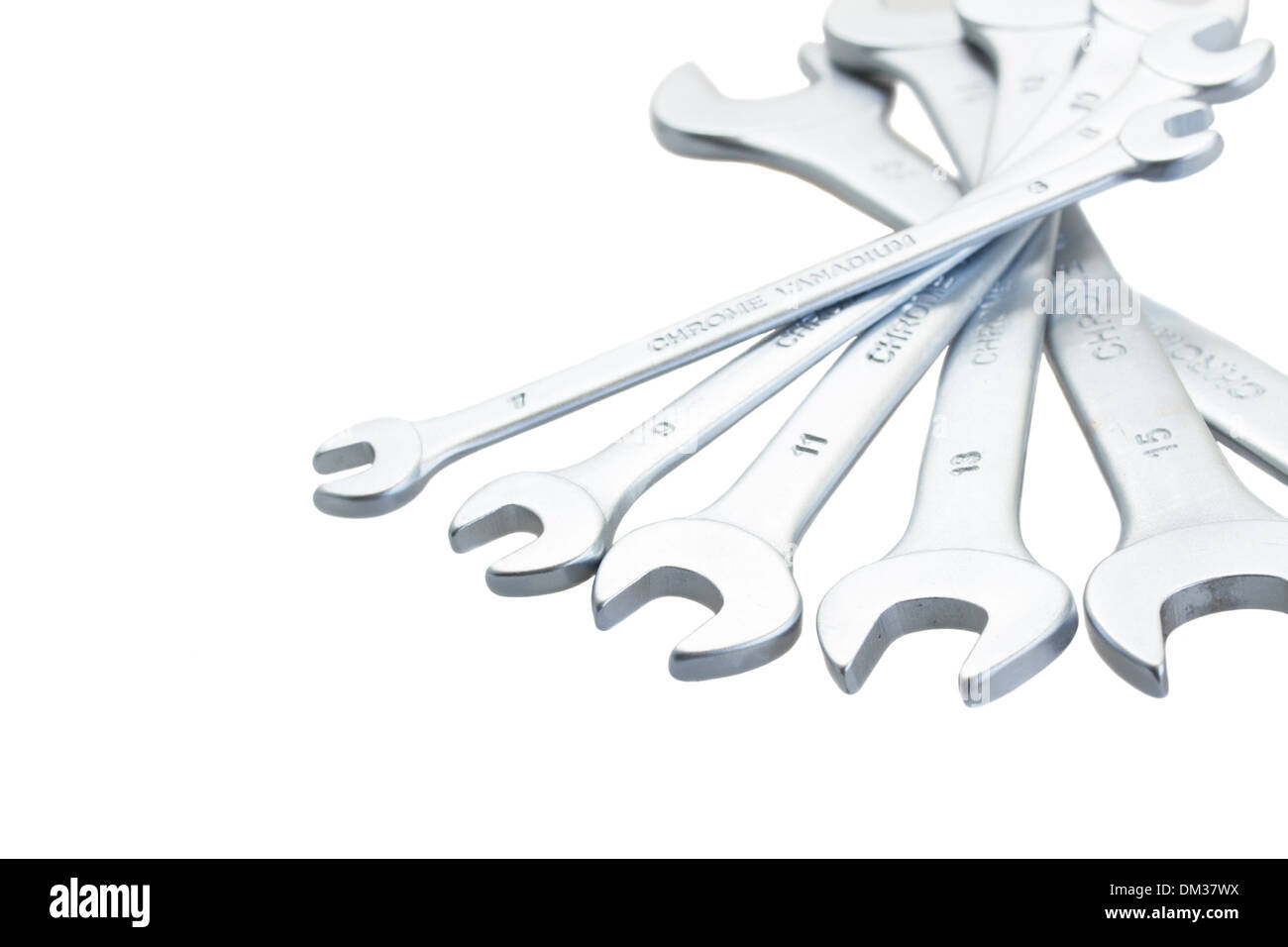 Set of metalic wrenches Stock Photo - Alamy