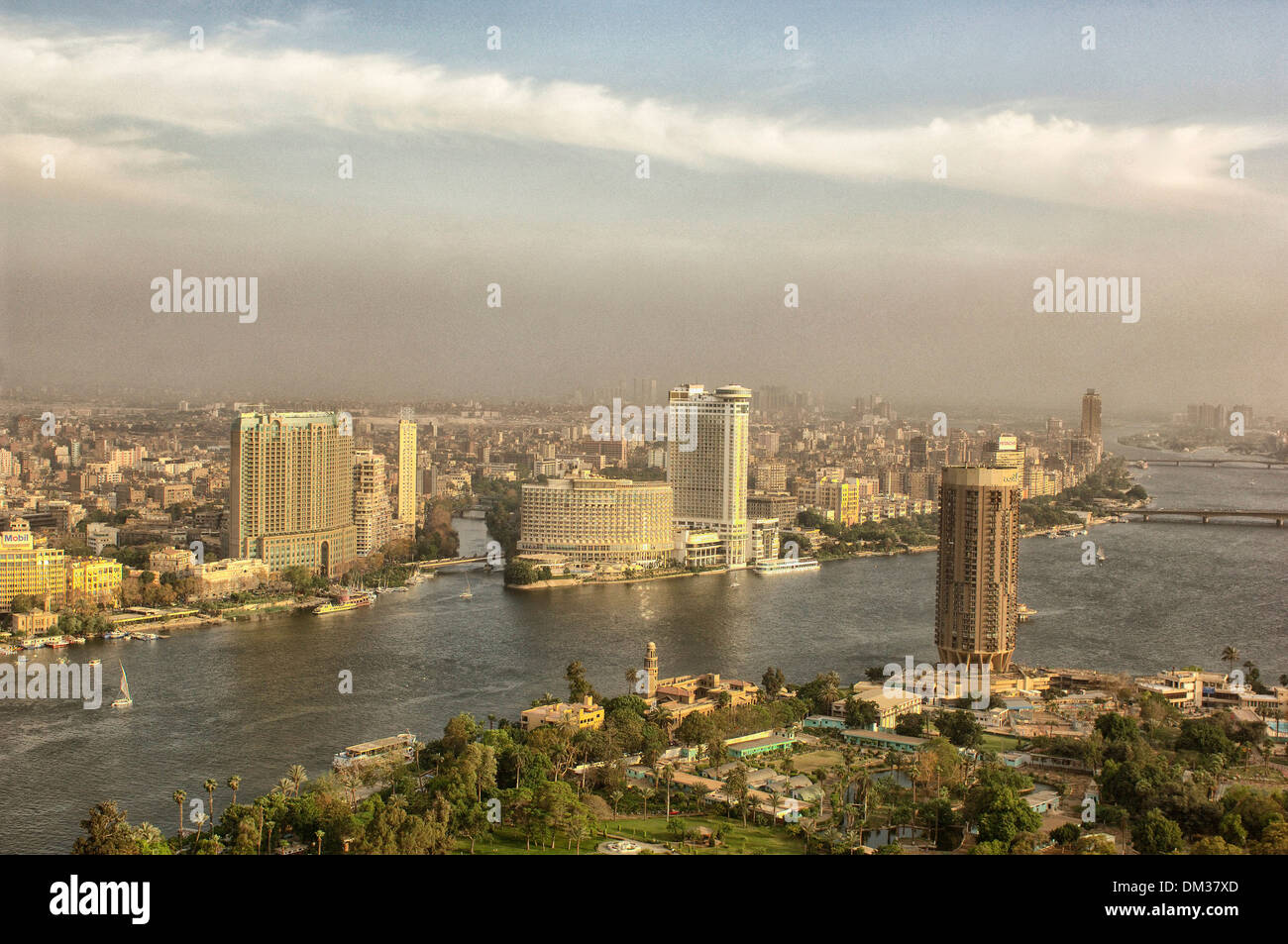 Africa, Middle East, Egypt, Cairo, river, city, Nile, metropolis Stock ...