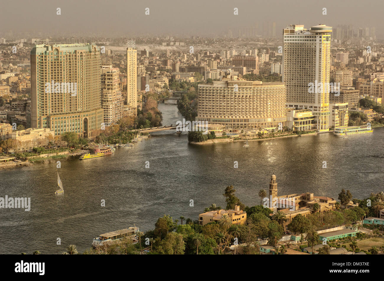 Africa, Middle East, Egypt, Cairo, river, city, Nile, metropolis Stock ...