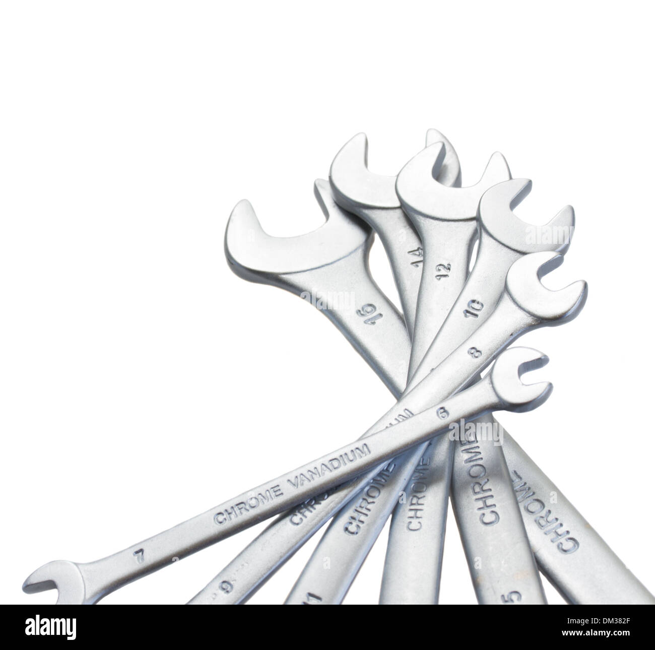 Set of metalic wrenches Stock Photo - Alamy