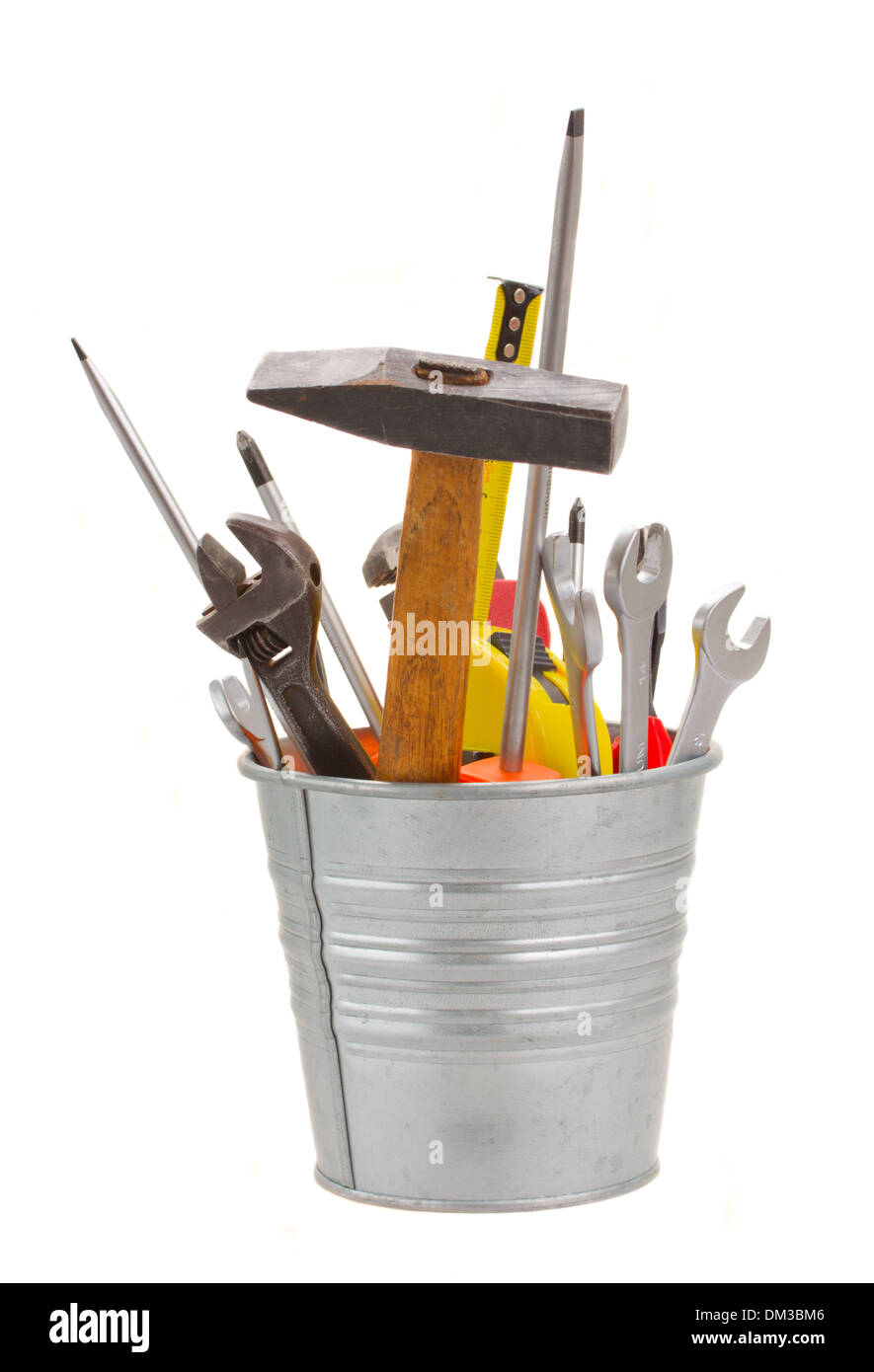 Tools in metal pot Stock Photo - Alamy