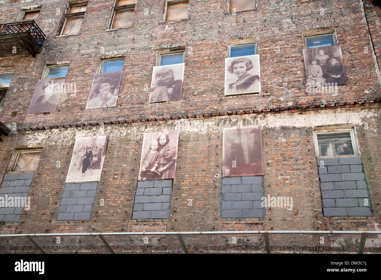 Jewish Ghetto Building Prozna Street, Warsaw, Poland with Images of ...