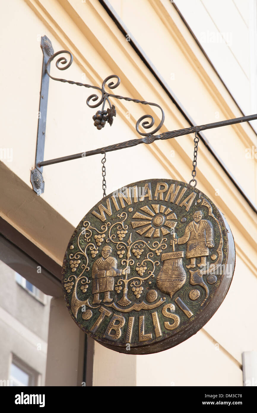 Winiarnia Shop Sign; Warsaw; Poland Stock Photo - Alamy