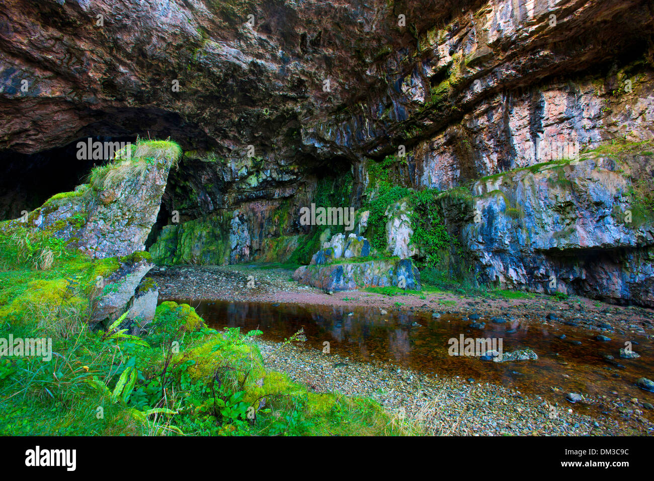 Smoo Cave, Great Britain, Europe, Scotland, rock, cliff, cave entrance ...
