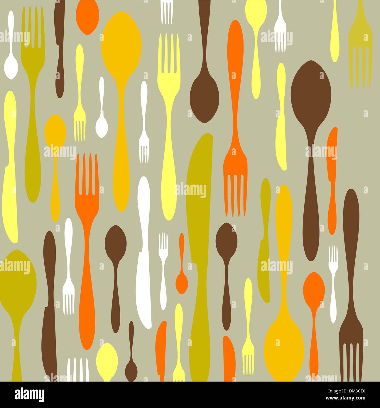 Salad fork spoon Stock Vector Images - Alamy