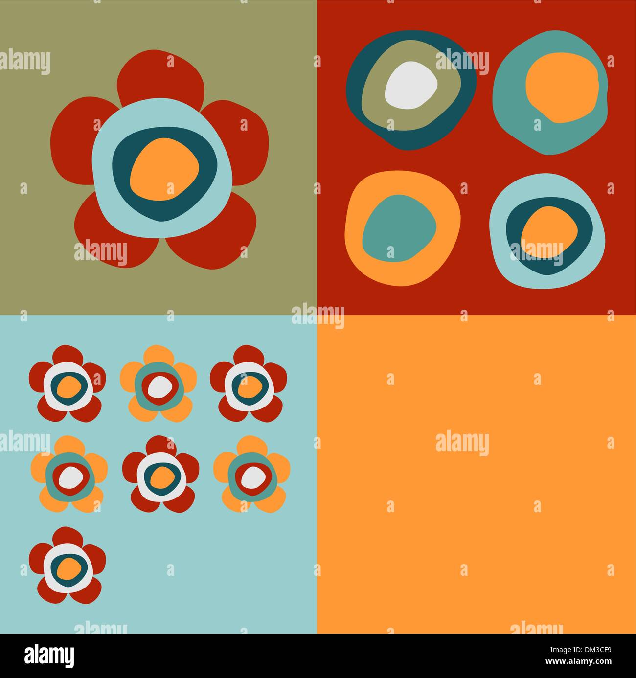 Flowers and circles pattern Stock Vector Image & Art - Alamy