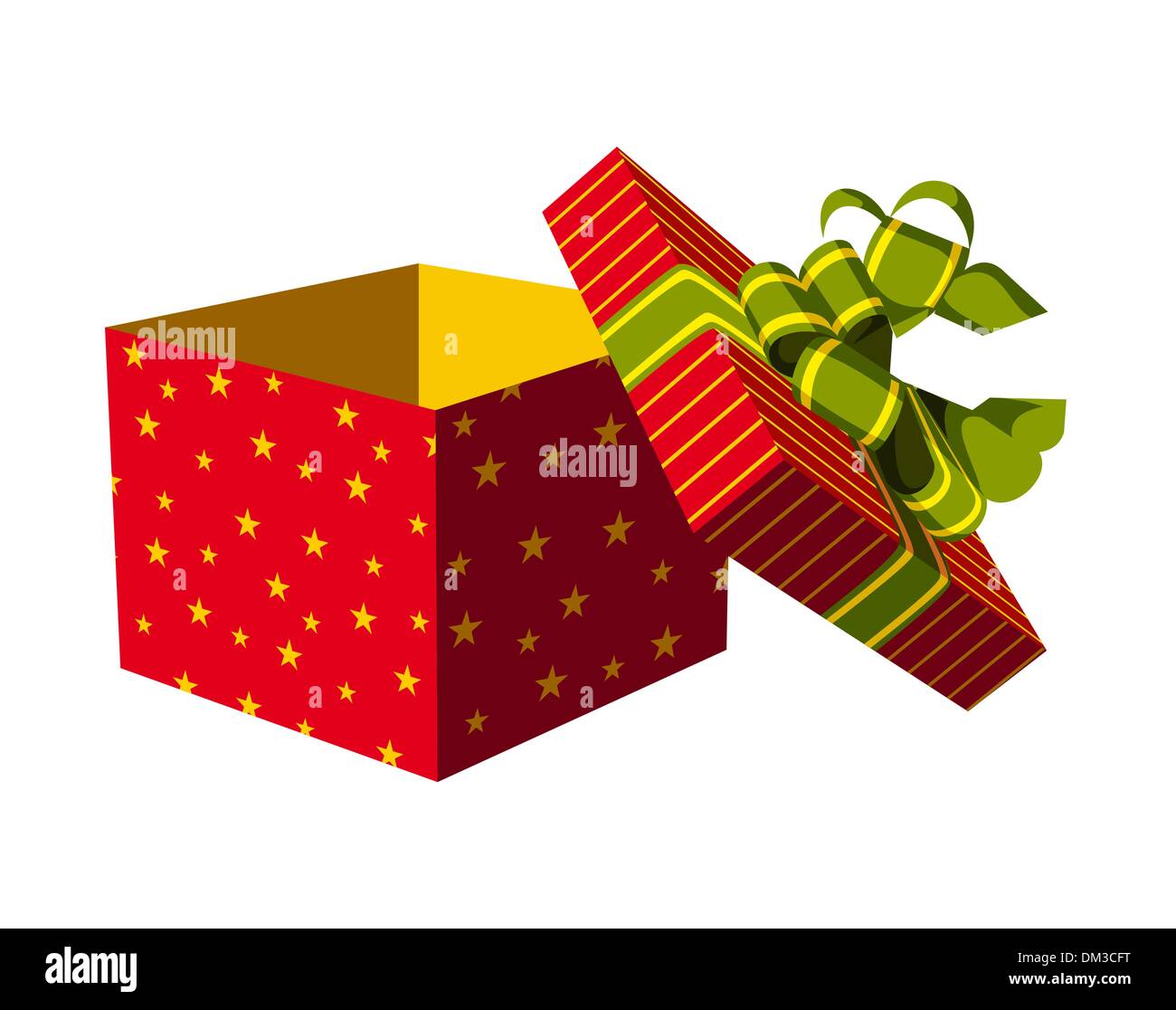 Gift box white green Stock Vector Images - Alamy