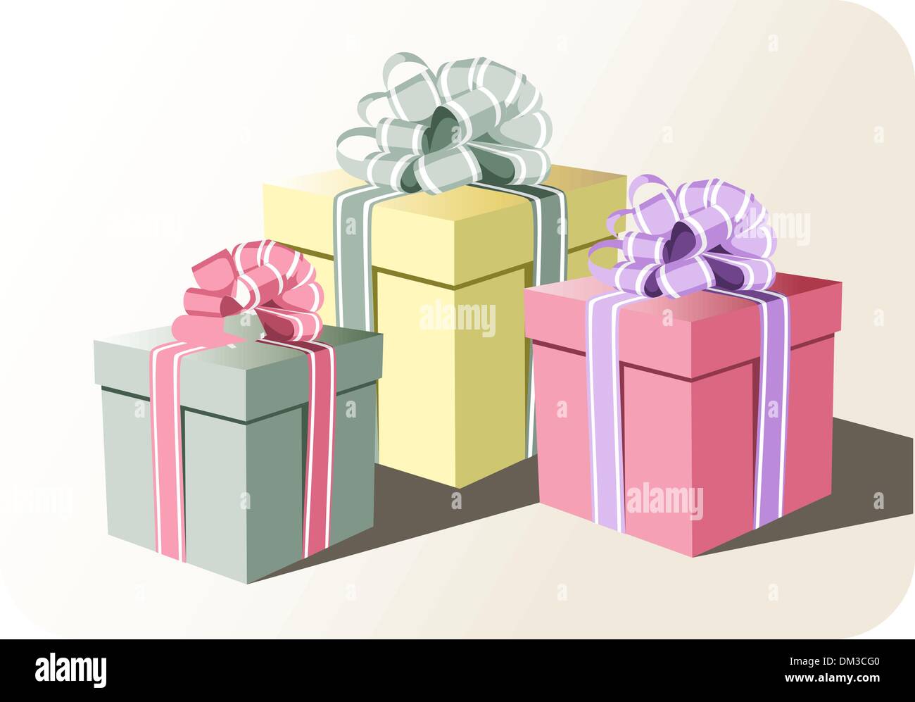 Christmas card gift boxes on Stock Vector Images - Alamy