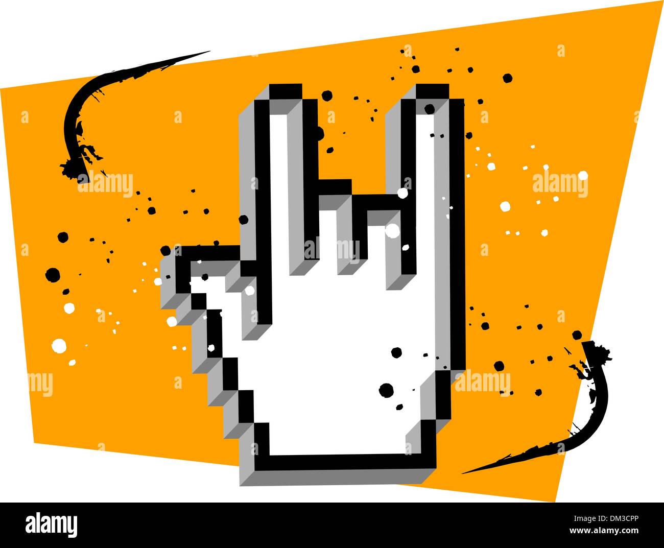 Hand Cursor Metal Music Stock Vector Image & Art - Alamy