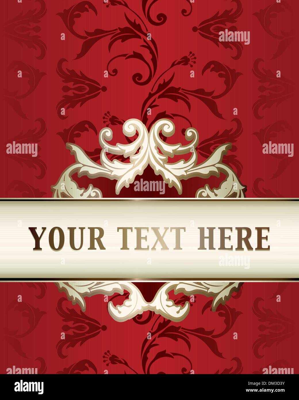 Illustration of a red vintage floral pattern background Stock Vector ...