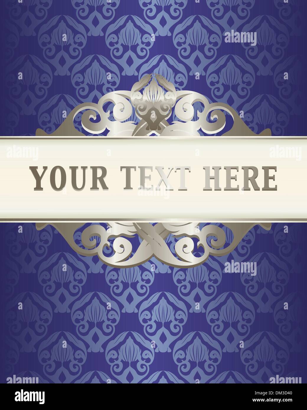 Illustration of a blue vintage floral pattern background Stock Vector ...