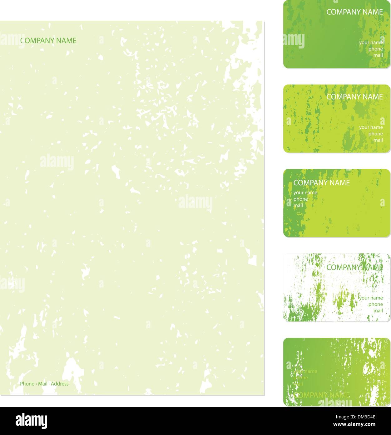 Set of five green grunge business cards Stock Vector Image & Art - Alamy