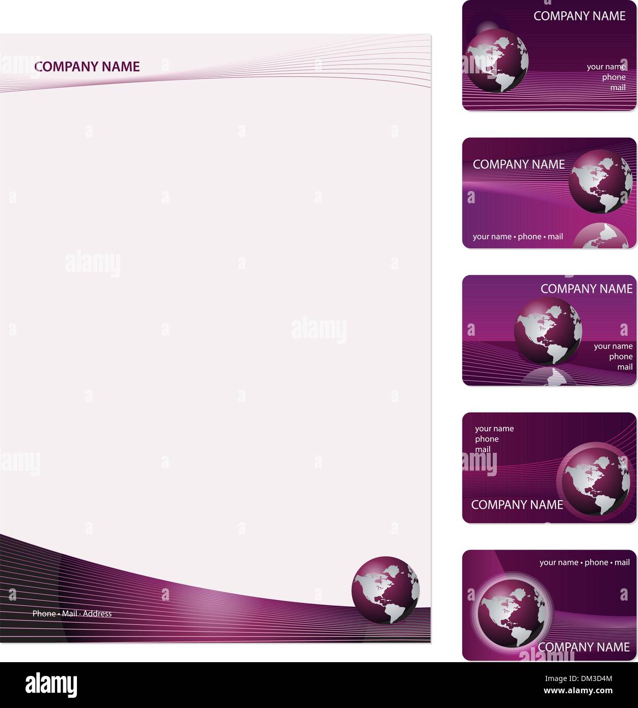 Business cards purple Stock Vector Images - Alamy