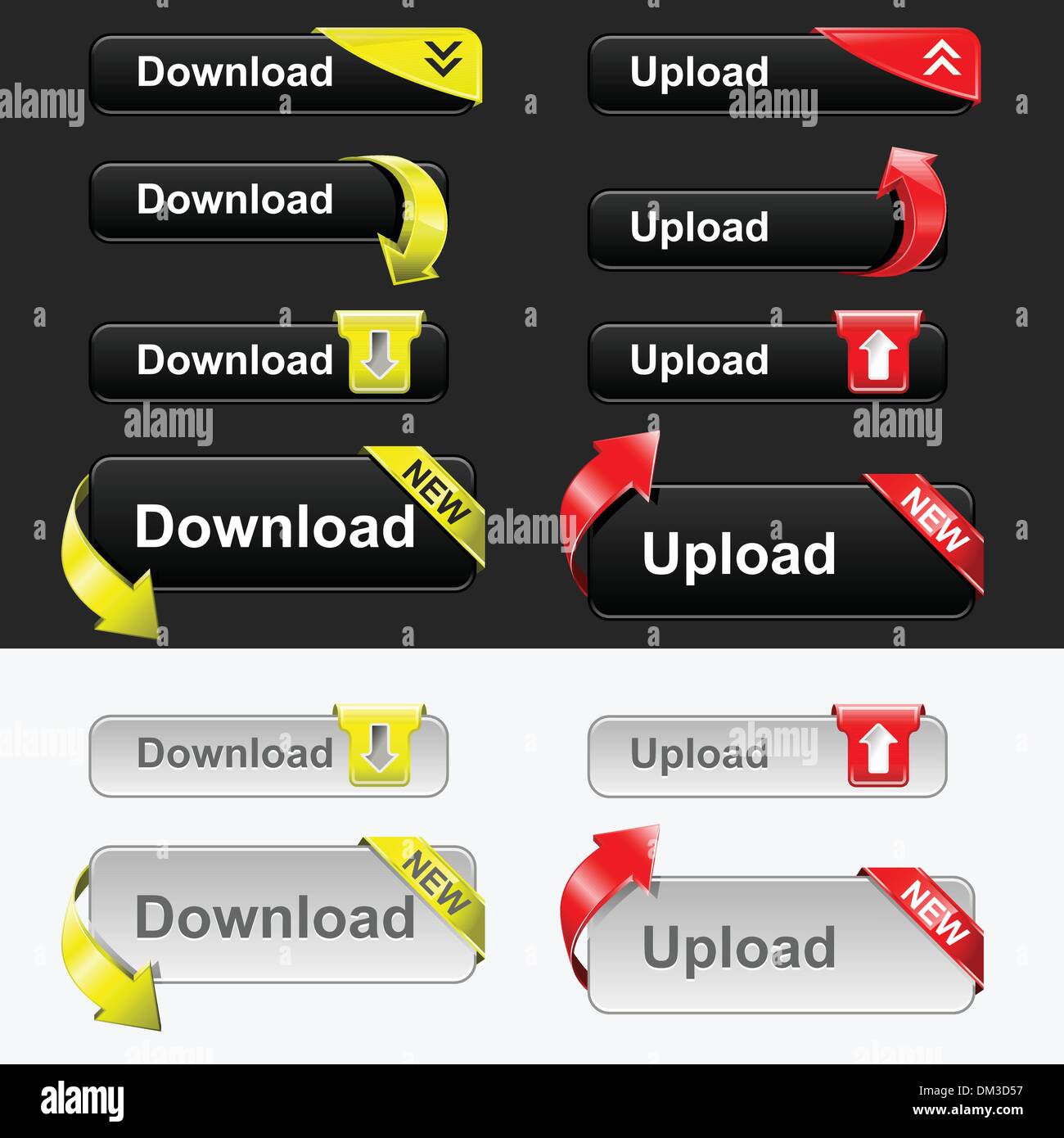 Black and grey web upload button set Stock Vector Image & Art - Alamy