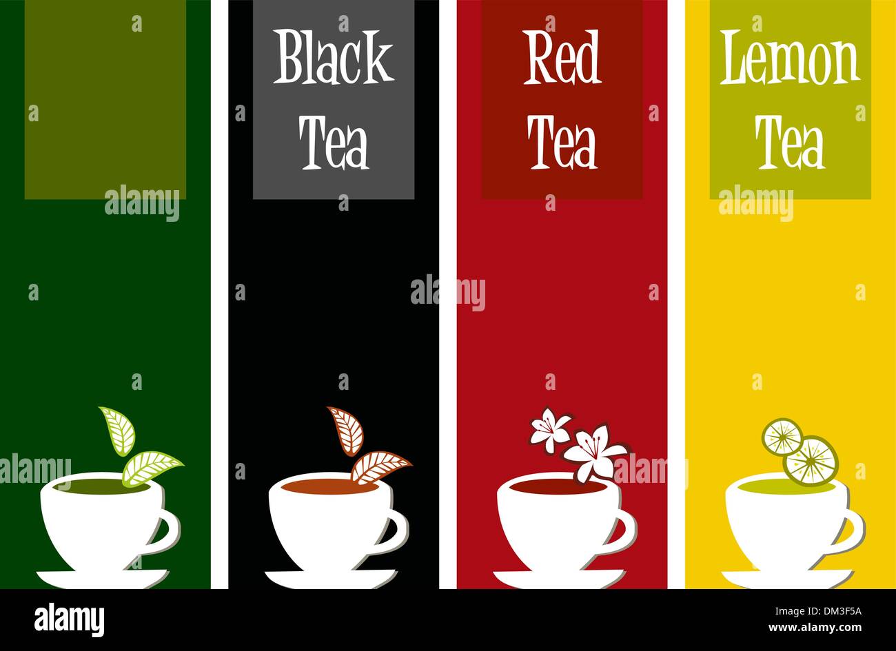 colorful tea labels Stock Vector Image & Art - Alamy