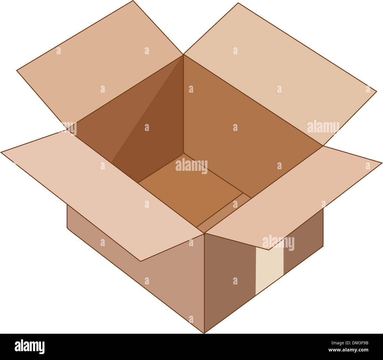 Empty open paper box over white Stock Vector Image & Art - Alamy