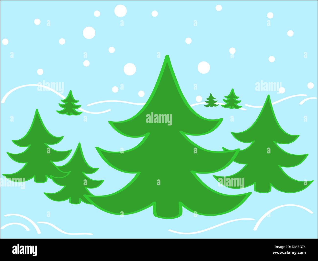 Festive evergreen tree decorated Stock Vector Images - Alamy